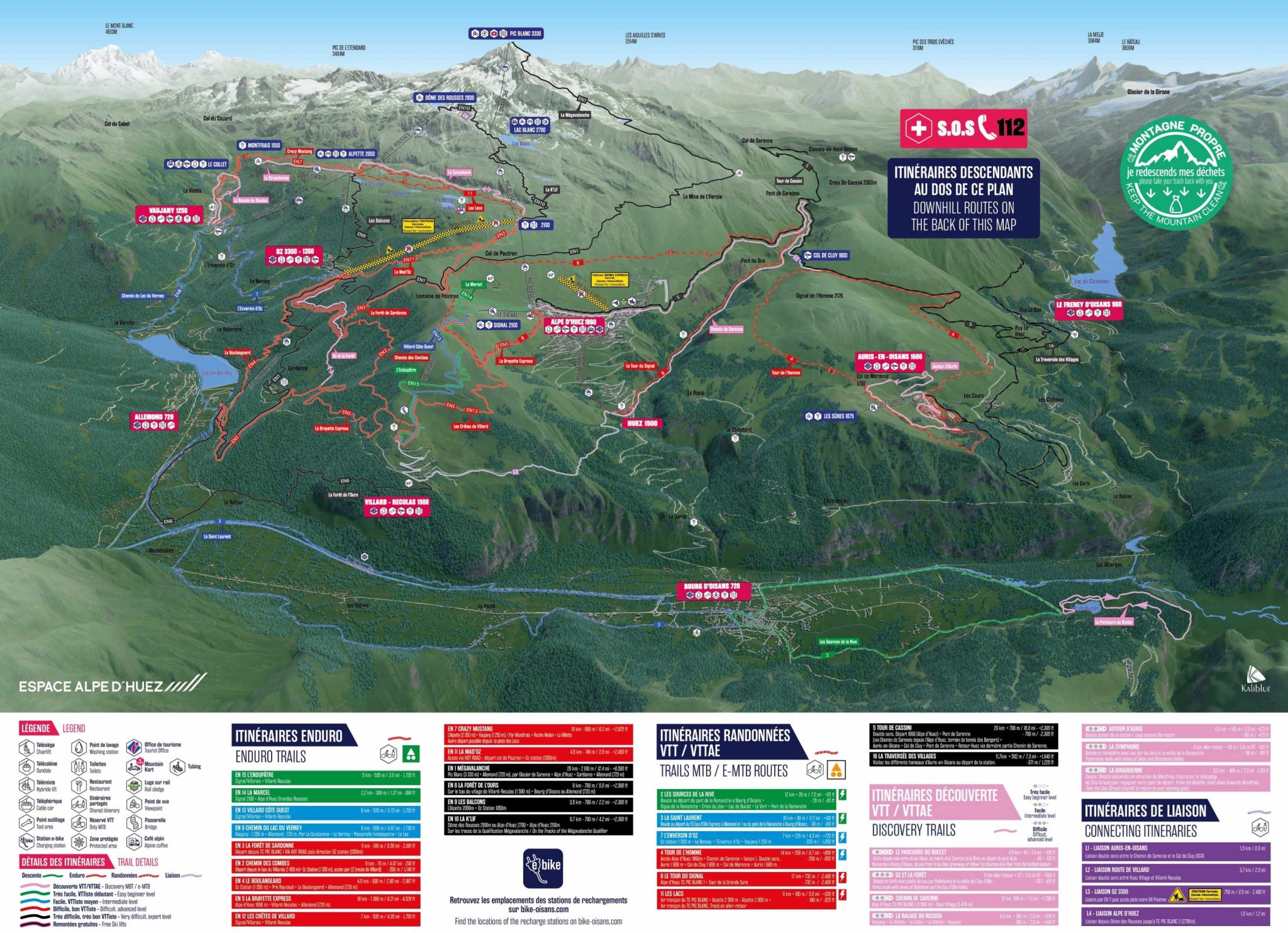 Walking and MTB maps : Enduro, Cross Country and E-Bike