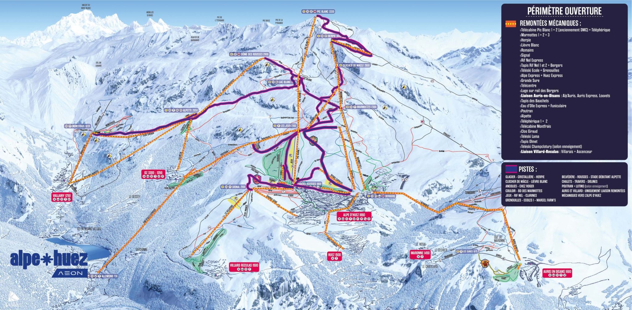 Zones open for skiing - Alpe d'Huez - Site Officiel - Hiver