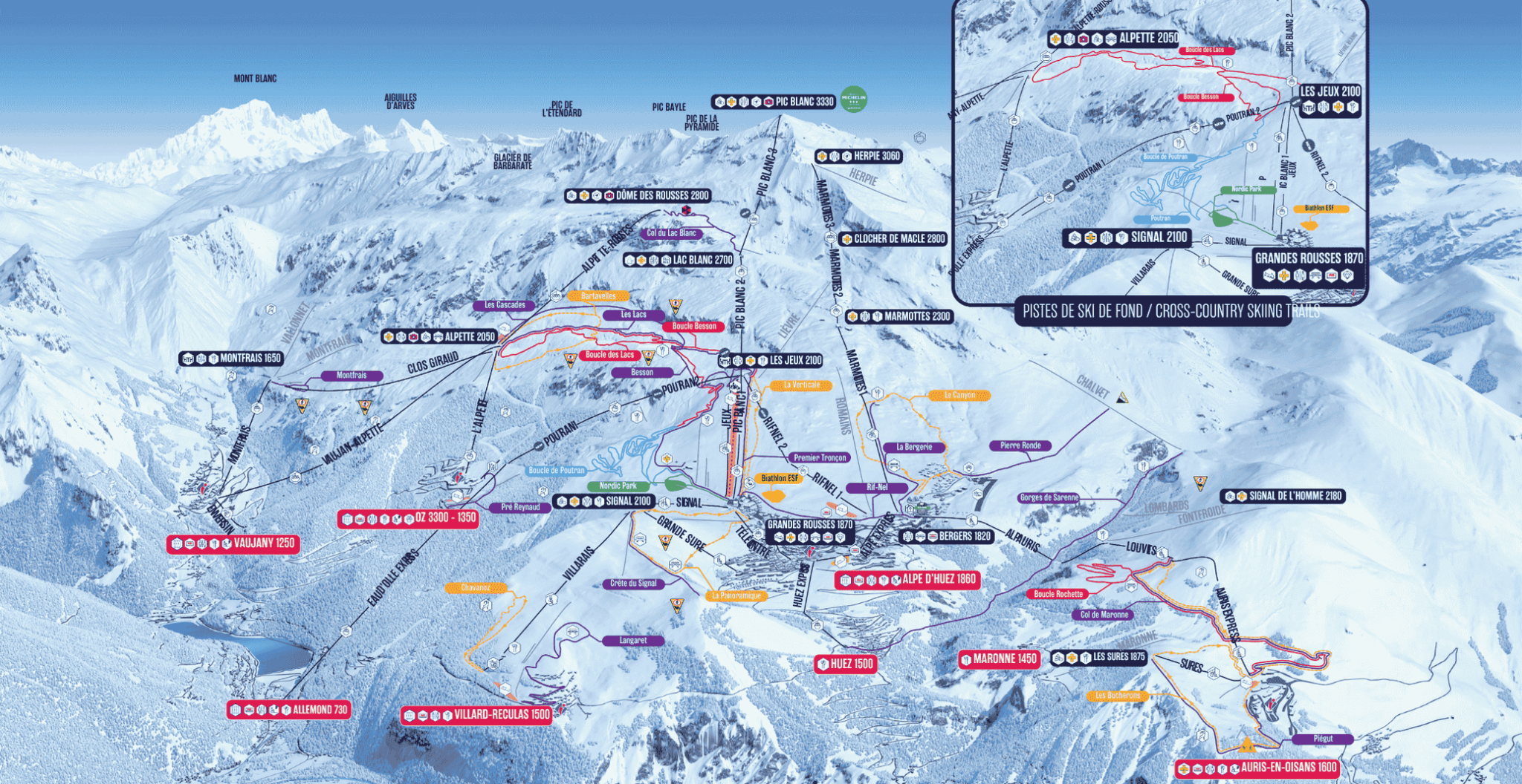 Plans : domaine et station - Alpe d'Huez - Official Website - Winter